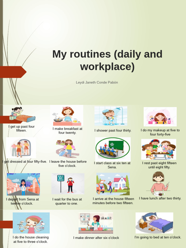 My Routines (Daily and Workplace) - Leydi Conde | PDF