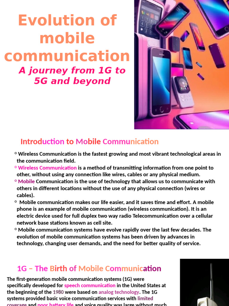 Mobile Communication: 1G to 5G Evolution | PDF | 4 G | 3 G