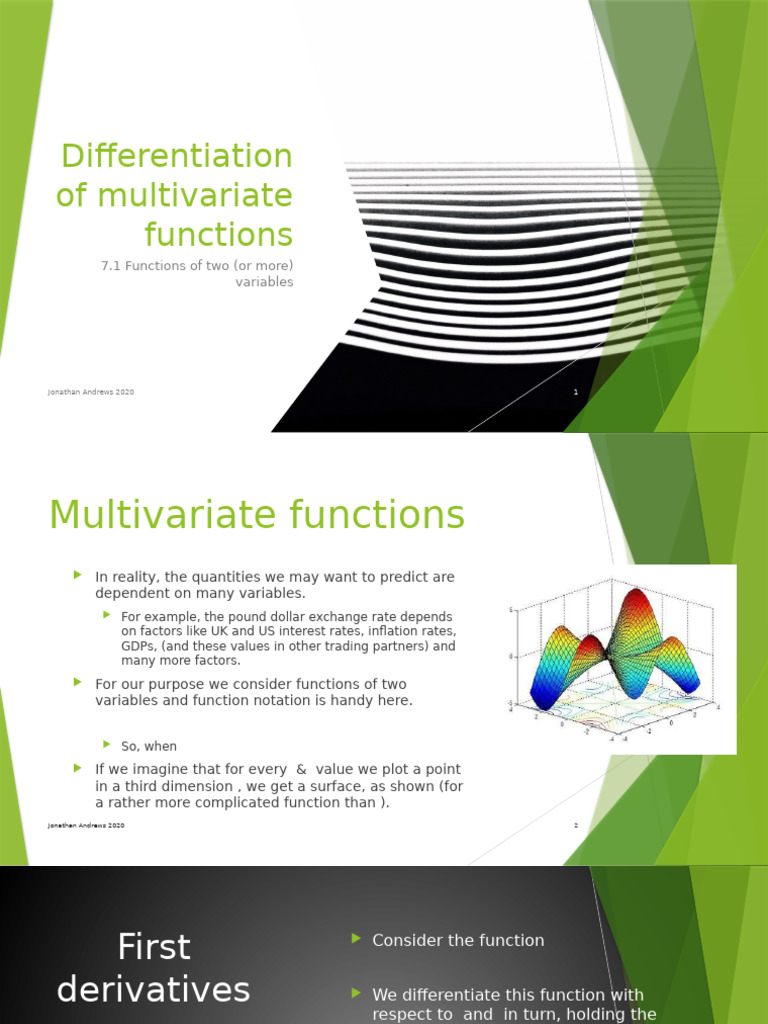 06 Differentiation of multivariate functions_14b7bfc121b8b6b1d097ef88cd037acc | PDF | Derivative ...