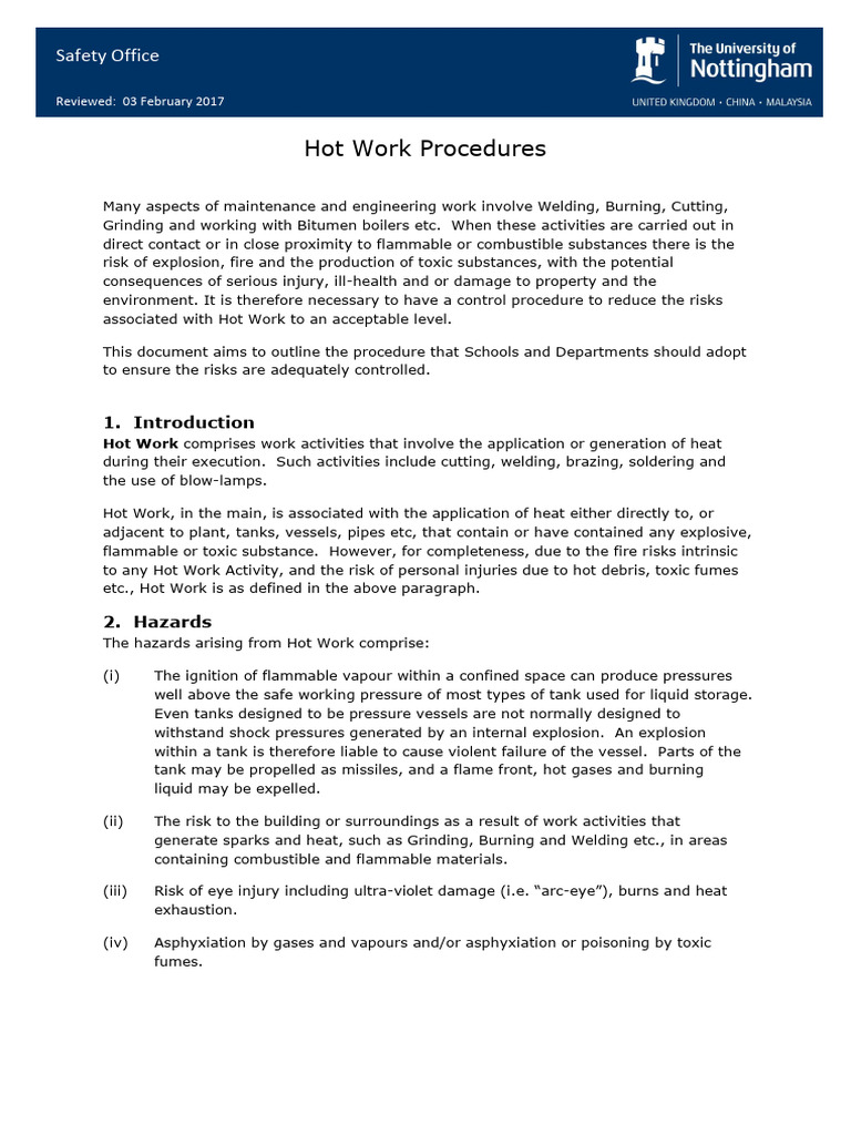 9 - Hot-Work-Risk-Assessment-1 | PDF | Combustion | Occupational Safety ...