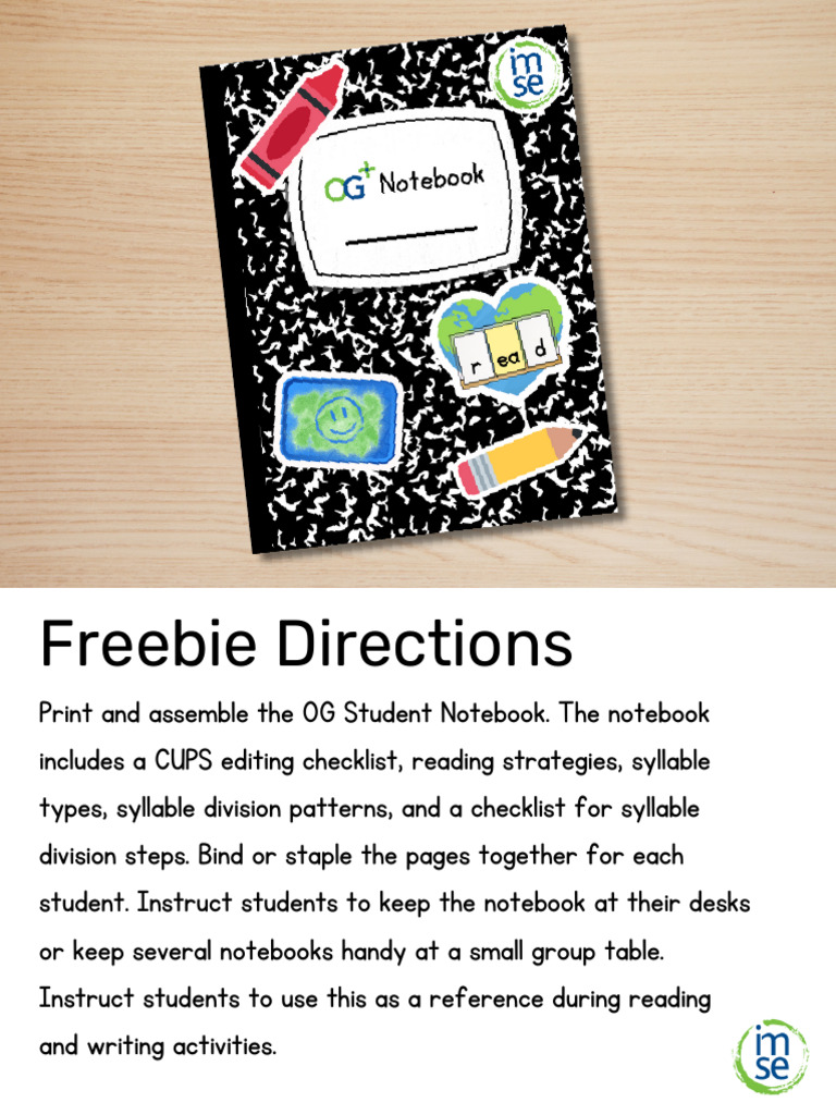 OG Student Notebook Assembly Guide | PDF | Syllable | Consonant