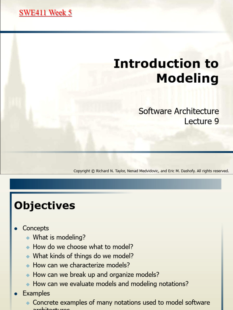 SWE411 Week5 L2 Ch9inbook | PDF | Software Architecture | Unified Modeling Language