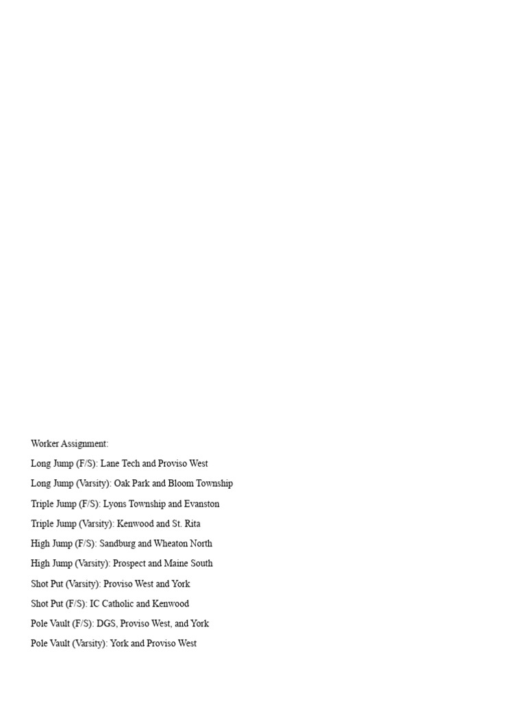 Proviso West Invitational Schedule 2025 | PDF | Track And Field | Sport ...