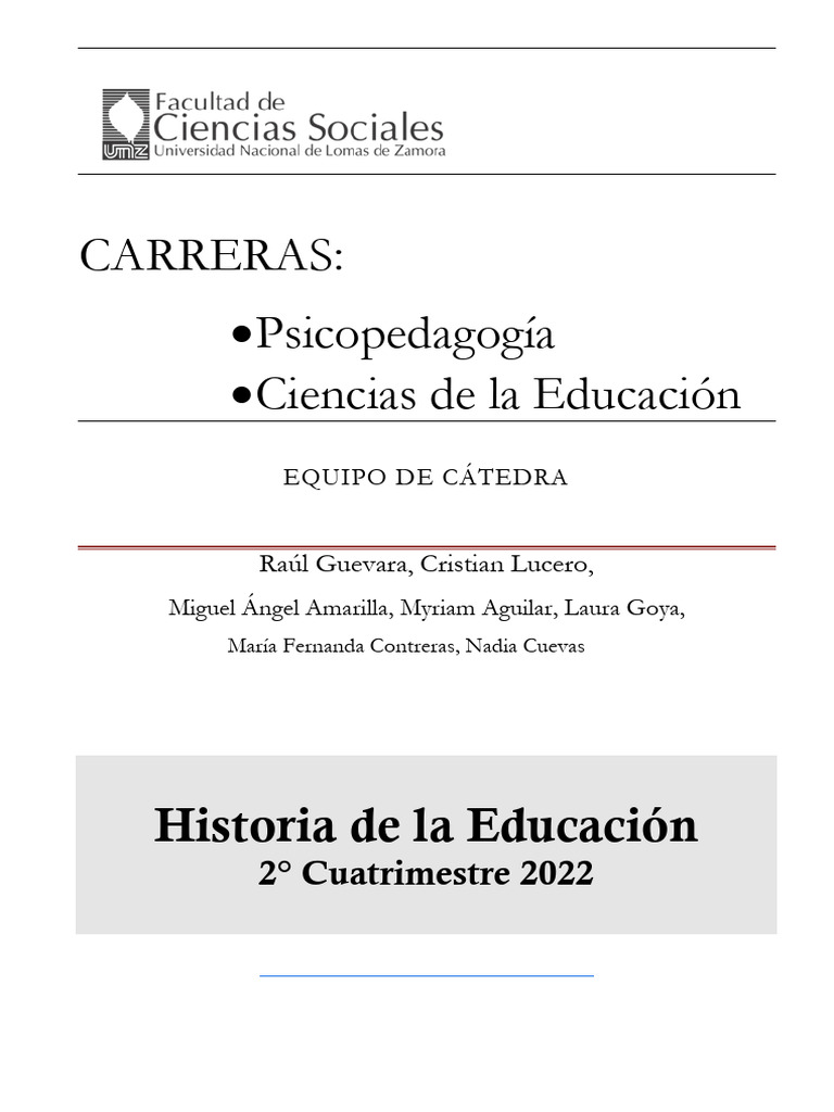 22 - Historia de La Educacion 2C | PDF | Plan de estudios | Enseñando