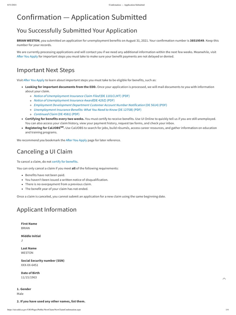 Confirmation - Application Submitted | PDF | Employment | Economies