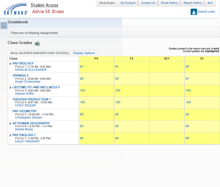 Student Access Gradebook 5 | PDF