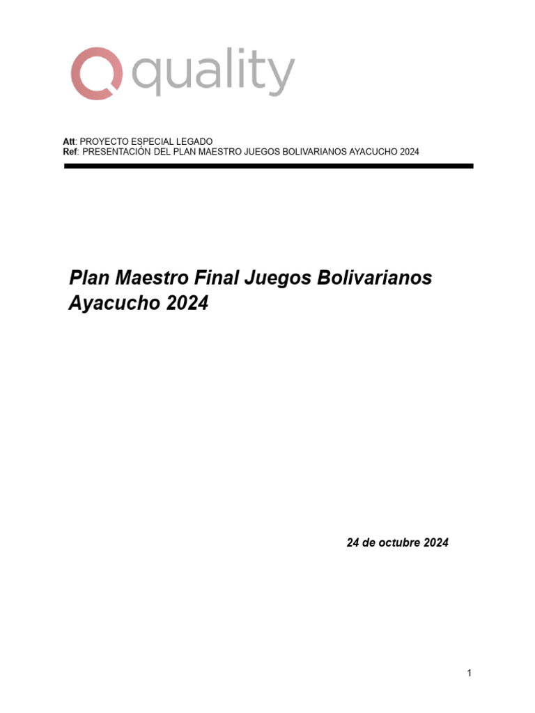 Plan Maestro Final Juegos Boliviaranos Ayacucho 2024 | PDF | Micrófono | Lima