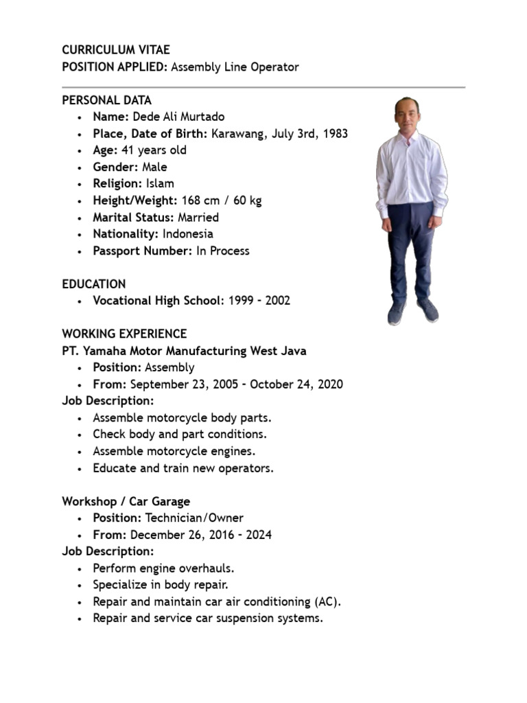 CURRICULUM VITAE Dede Ali Murtado EN | PDF