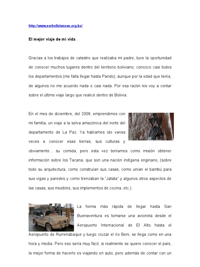 Relato: El Mejor Viaje de Mi Vida | Descargar gratis PDF | Bolivia Relato: El Mejor Viaje de Mi Vida | Descargar gratis PDF | Bolivia