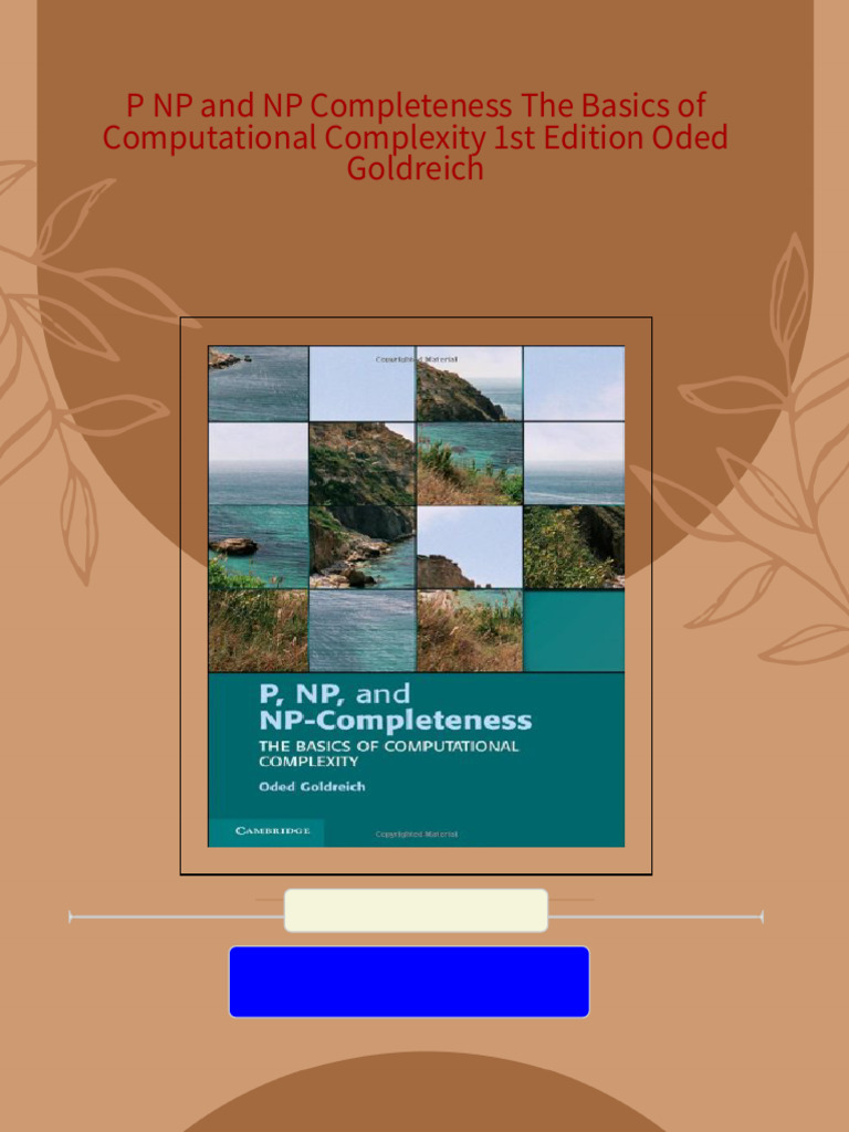 P Np And Np Completeness The Basics Of Computational Complexity 1st