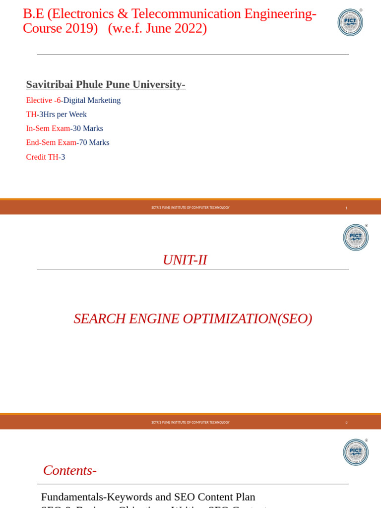 UNIT II Search Engine Optimization | PDF | Search Engine Optimization ...