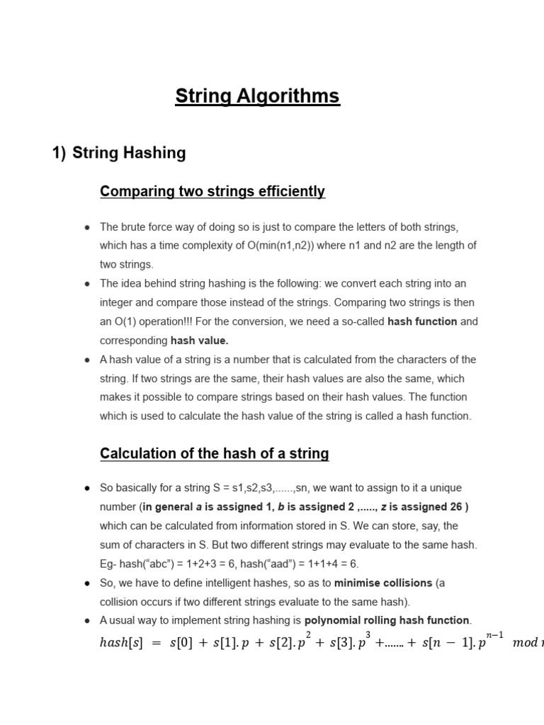 String Matching and Hashing | PDF | Computer Programming | Algorithms And Data Structures