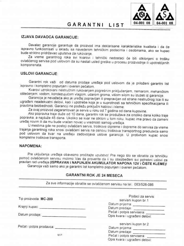 Garantni List | PDF