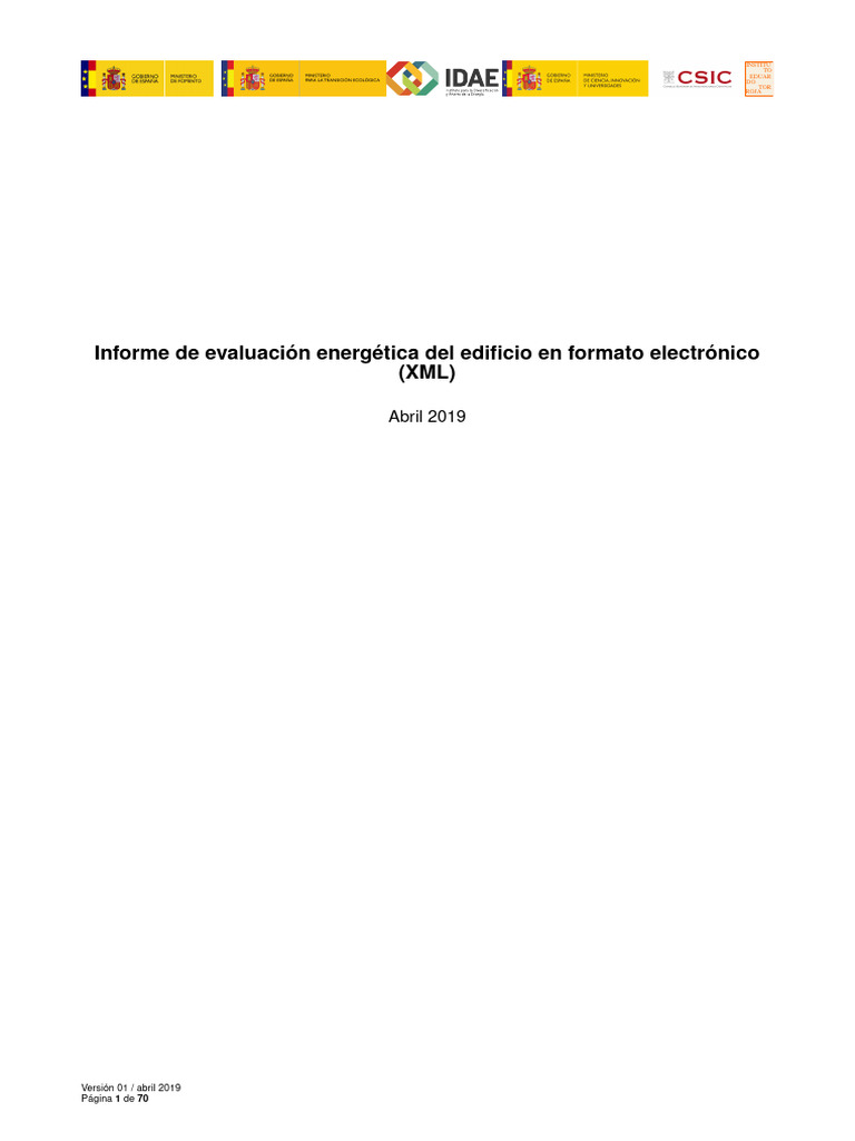 Informe Evaluacion Energetica Edificio Formato Electronico | PDF | Xml | Consorcio Mundial de la red