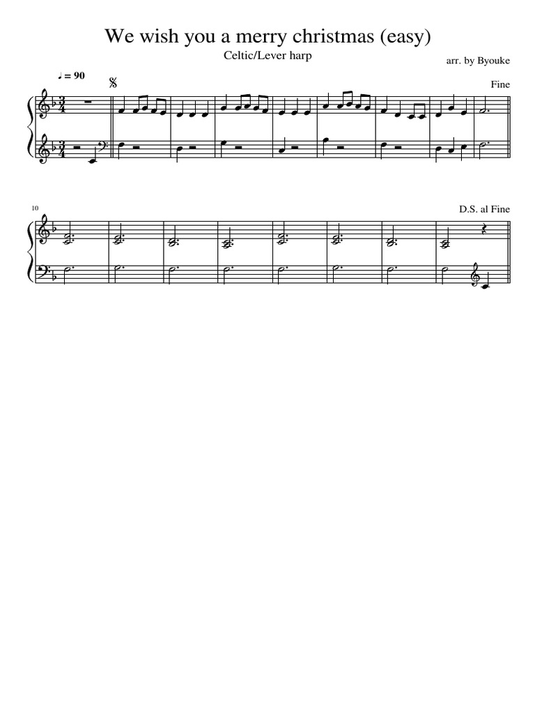 Easy Harp Christmas Tune | PDF
