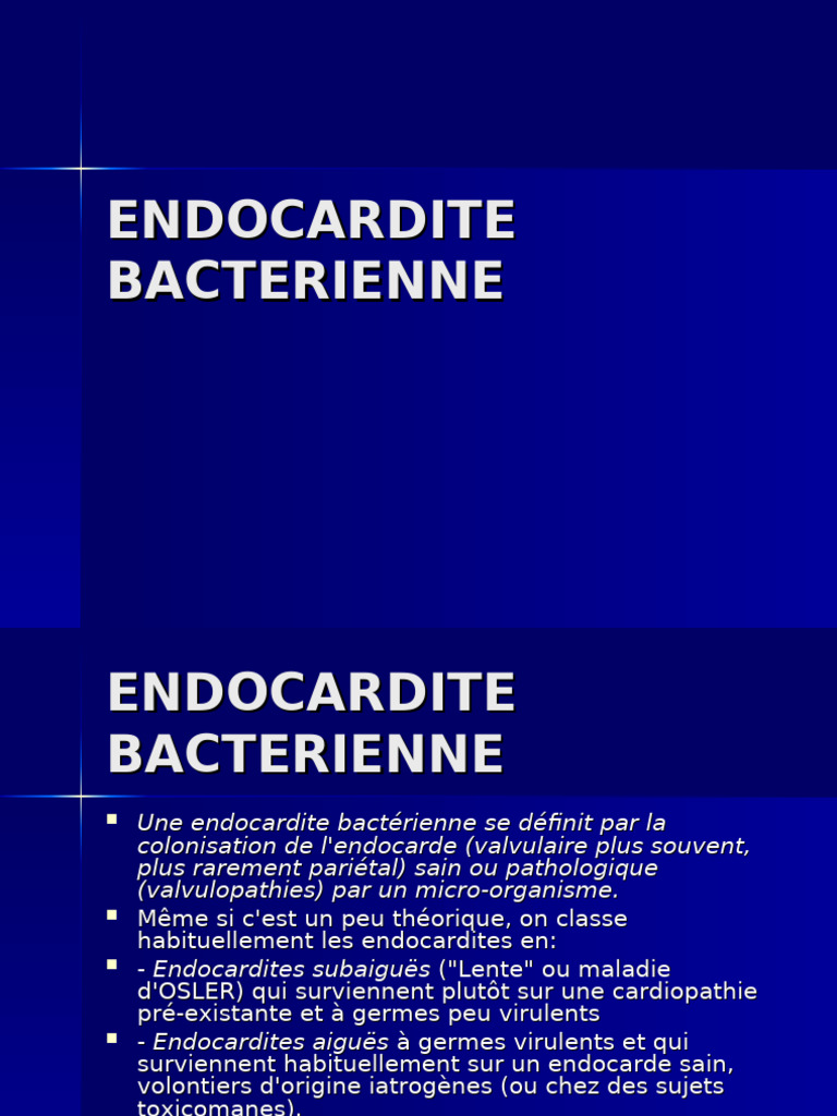 Comprendre l'endocardite bactérienne | PDF | Maladies et troubles humains | Cœur