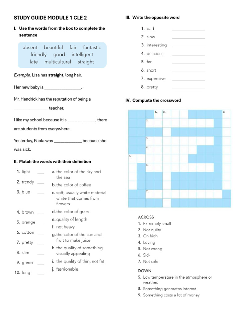 Study Guide Module 1 Cle 2 | PDF