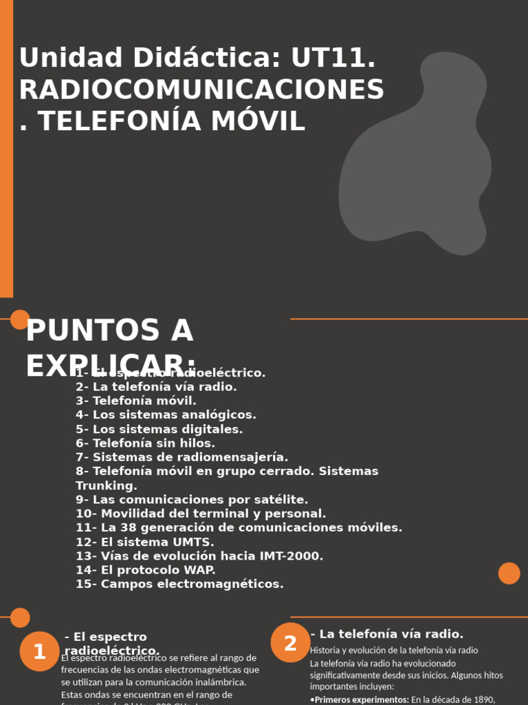 Tema 11 Ut11 Radiocomunicaciones. Telefonia Movil | PDF | Telefonía móvil | Radio