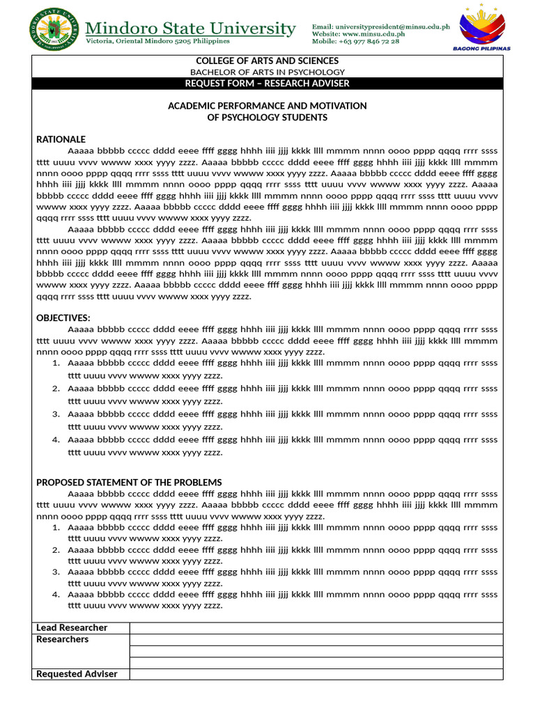 Request Form For Advisers | PDF