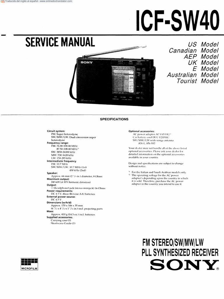 Sony Icf-Sw40.en - Es | PDF