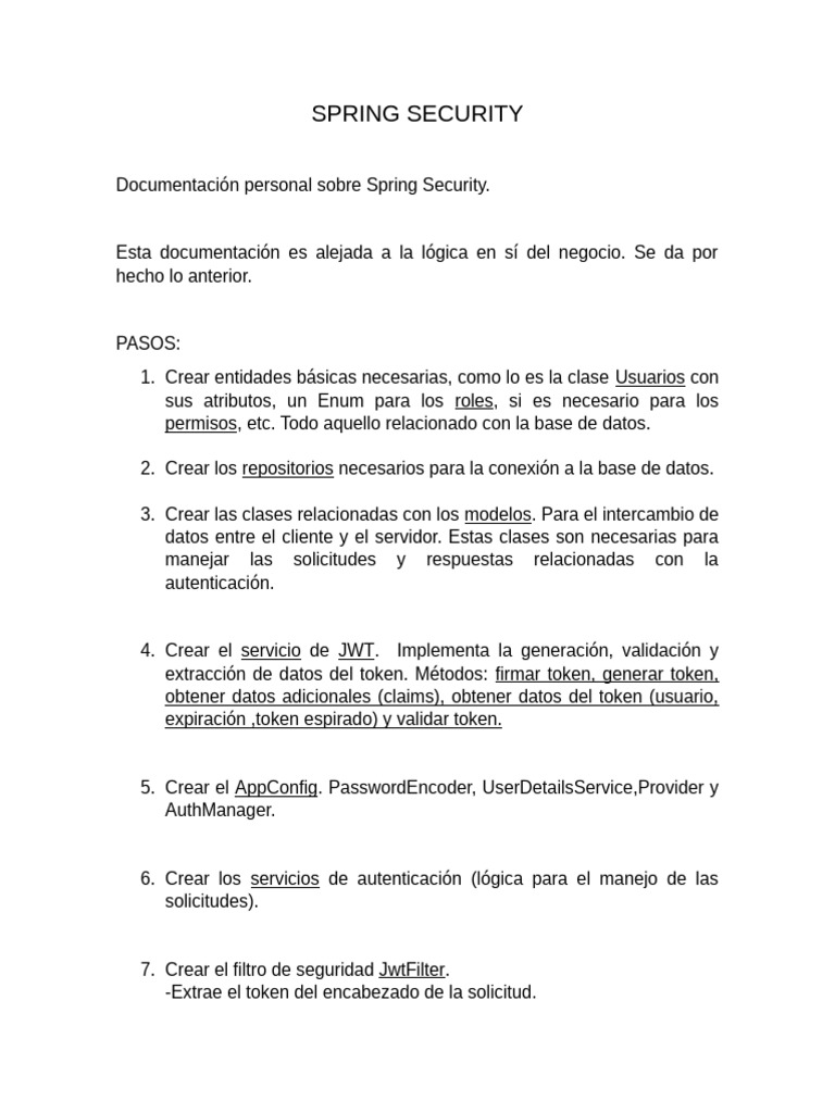 Spring Security JWT - Paso A Paso | PDF