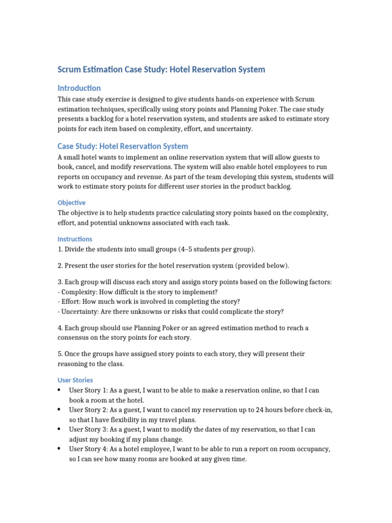 Scrum Estimation Case Study | PDF | Scrum (Software Development ...
