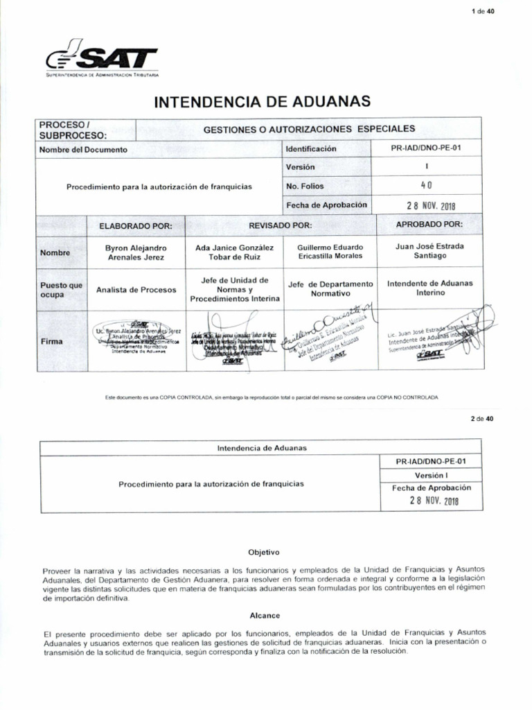 PR-IAD-DNO-PE-01 Procedimiento para La Autorización de Franquicias Vig. 18 Dic. 2018 | PDF