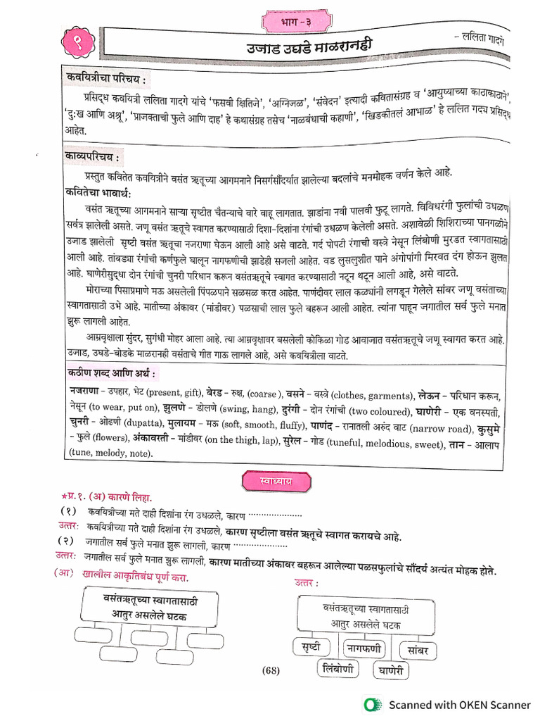 Marathi 3rd Unit Notes Marathi Reliable Series Class 9 | PDF