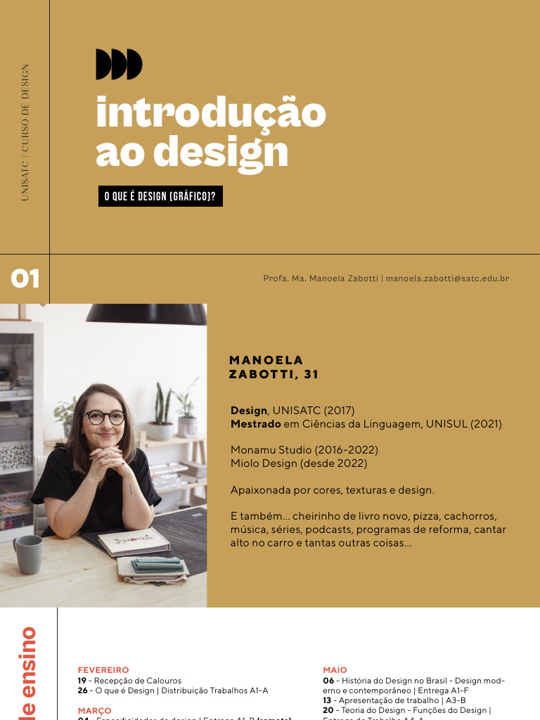 Aula 1 - Introdução Ao Design - O Que É Design | PDF | Esboço ...