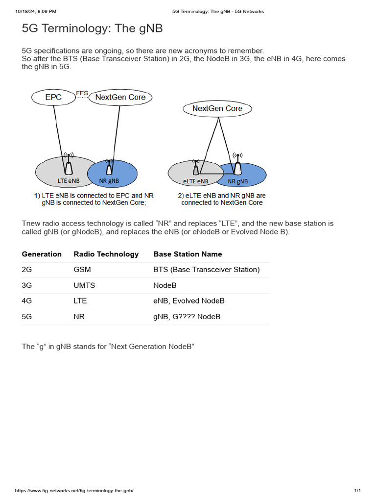 5G Terminology_ The gNB - 5G Networks | PDF