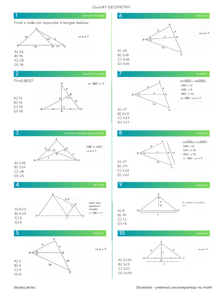 Geometry Quiz | PDF | Euclidean Geometry | Euclid