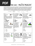 F=ma Practice Problems Set | PDF | Science & Mathematics