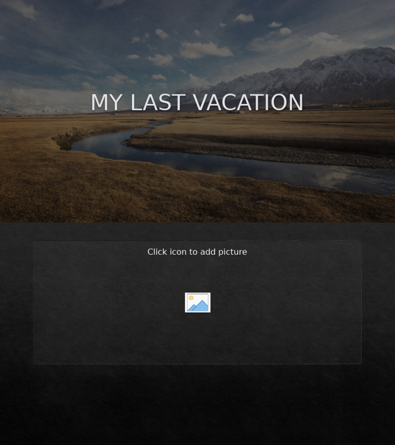 My Last Vacation | PDF