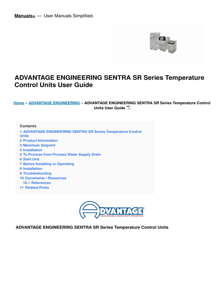 sentra-sr-series-temperature-control-units-manual (1) | PDF | Plumbing ...