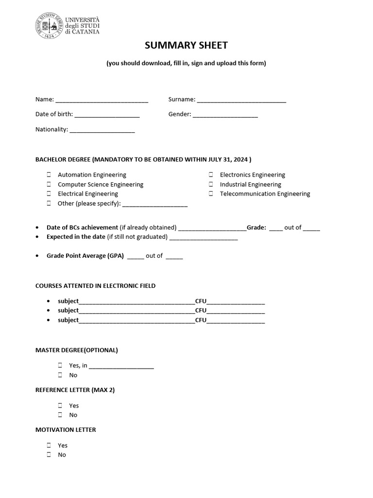 LM29 - Summary Sheet Electronic Engineering | PDF