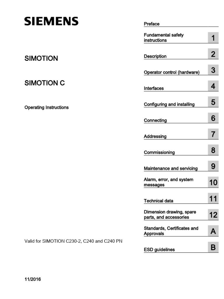 SIMOTION C, Operating Instructions | PDF | Electrostatic Discharge | Computing