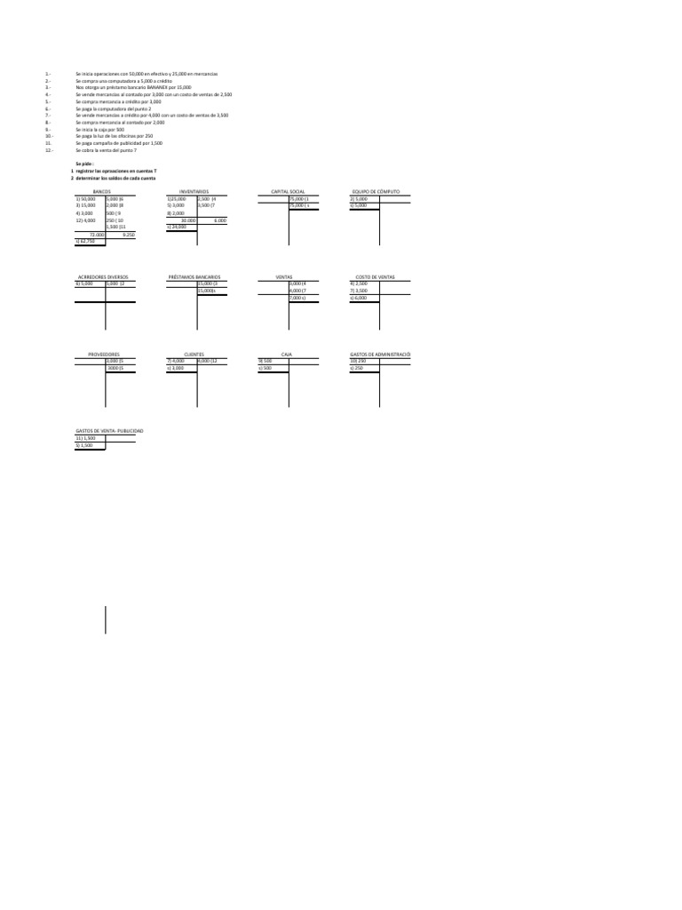 Ejemplo de Esquema T en Contabilidad | PDF