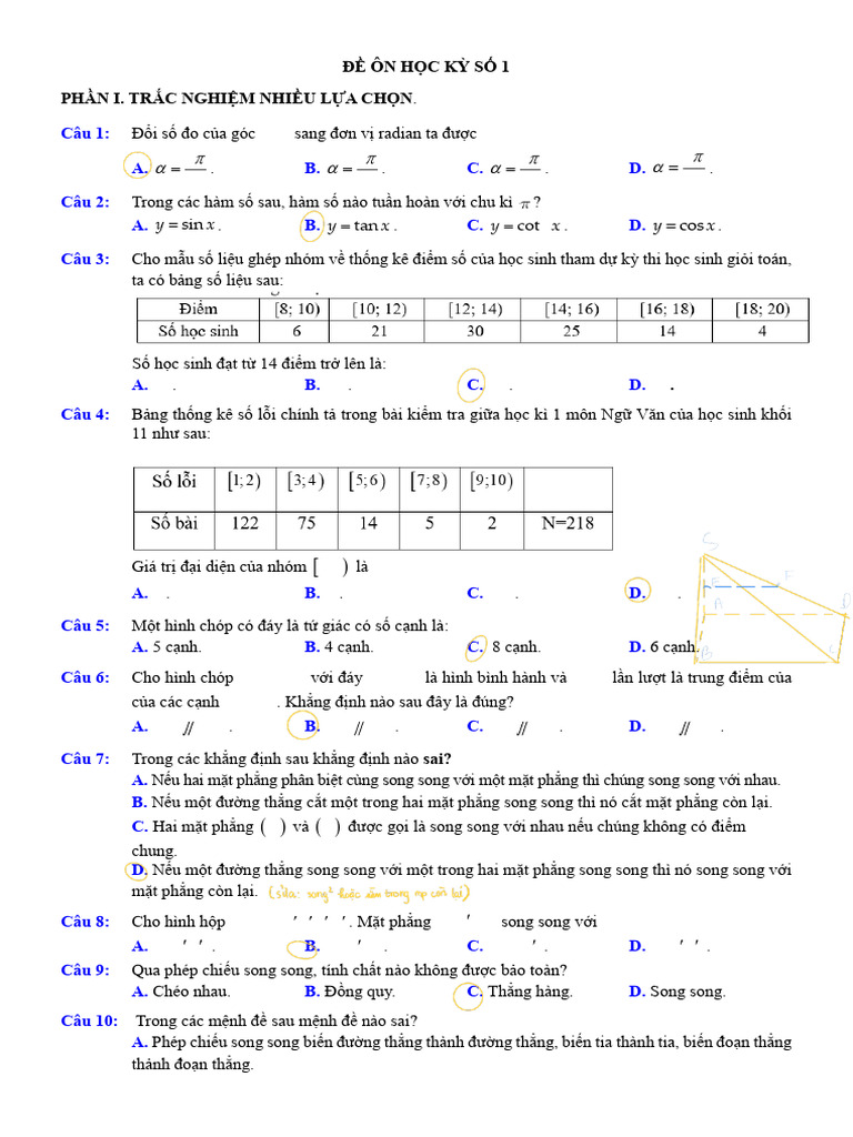 DE 1 MINH HOA KIEM TRA CUOI KI 1-2024-2025 | PDF