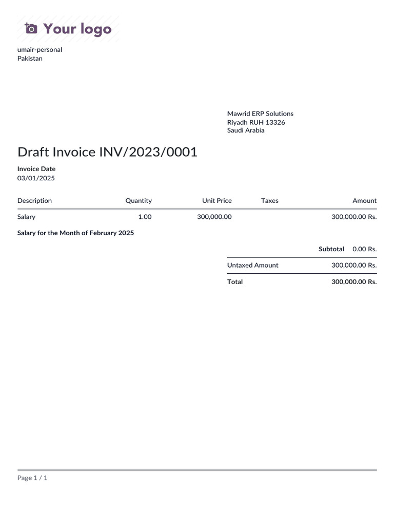 Draft Invoice | PDF