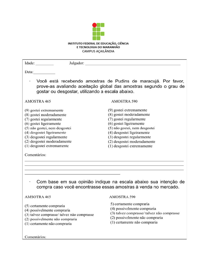 Escala Hedonica Molho | PDF