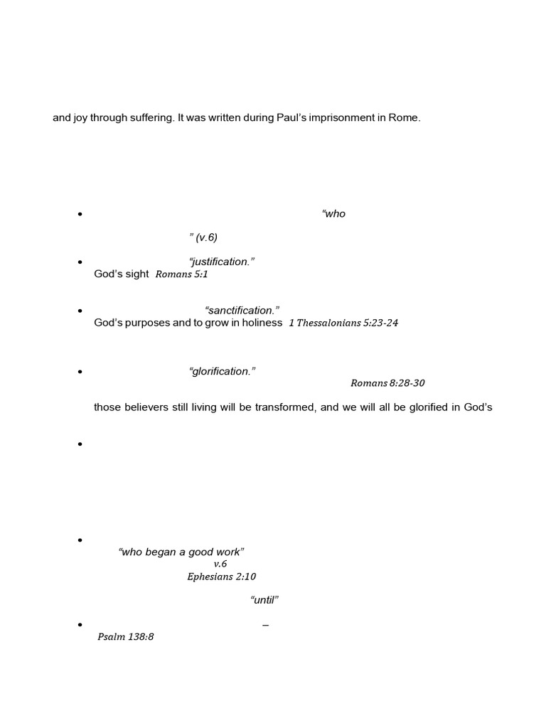 Book of Philippians Lesson 2 - Work in Progress | PDF | Justification ...