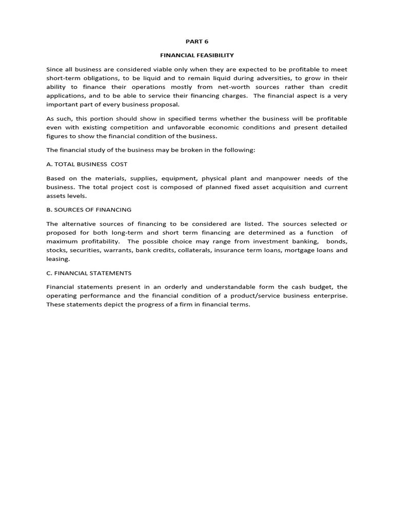 Financial Feasibility Analysis Overview | PDF