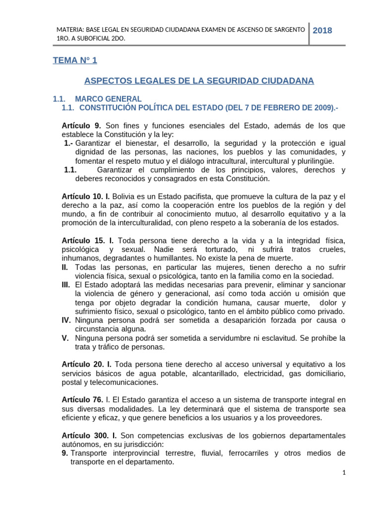 BASE LEGAL DE LA SEGURIDAD CIUDADANA | PDF | Fiscal | Mandato