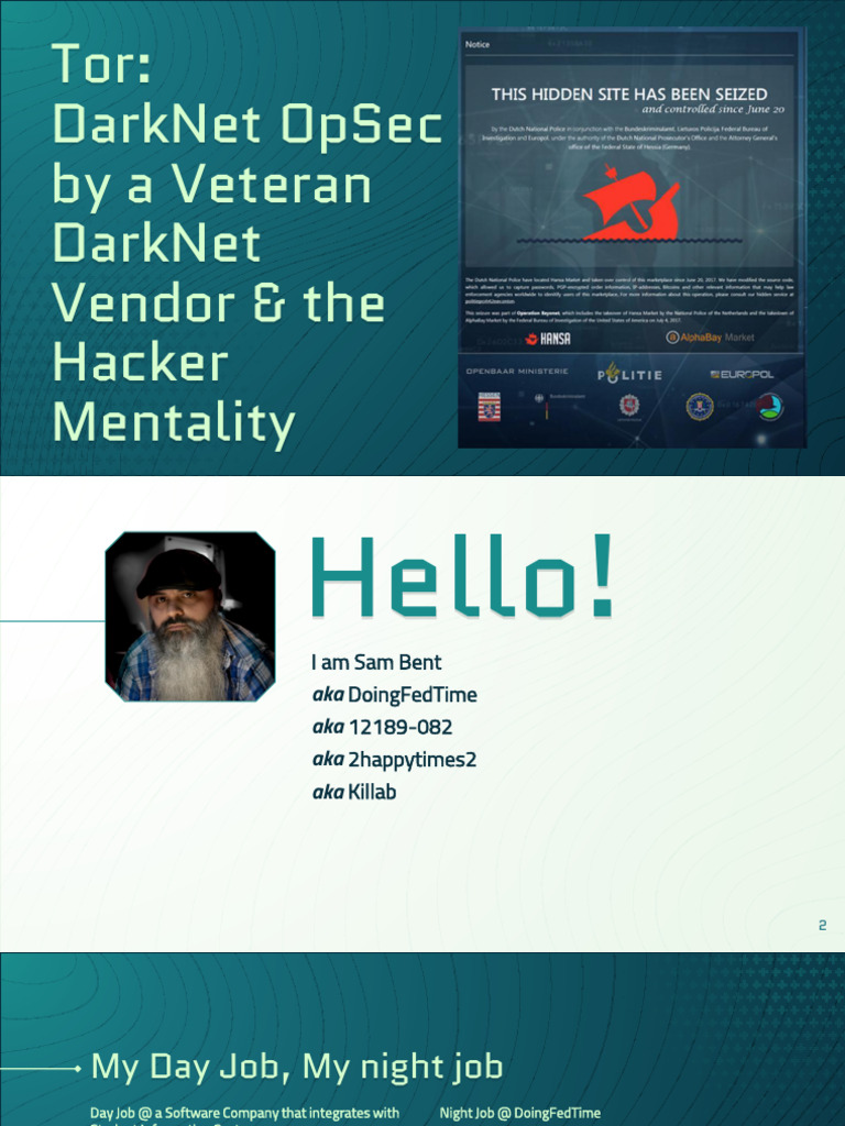 Sam Bent - Tor Darknet Opsec by A Veteran Darknet Vendor | PDF | Security Hacker | Prison