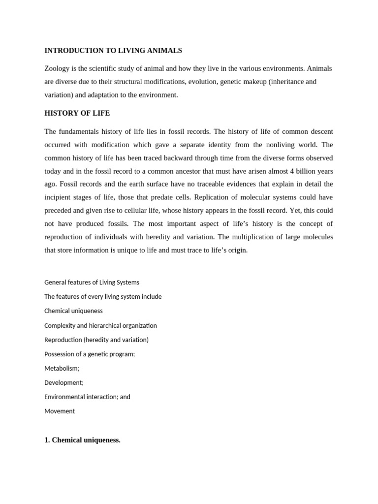 Overview of Living Animals and Zoology | PDF | Nucleic Acid Sequence | Dna