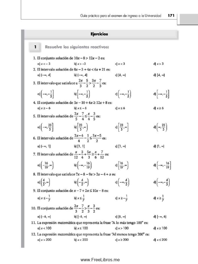 Ejercicios de Desigualdades Matemáticas | PDF