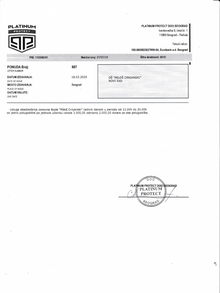 Ponuda Platinum Protect | PDF