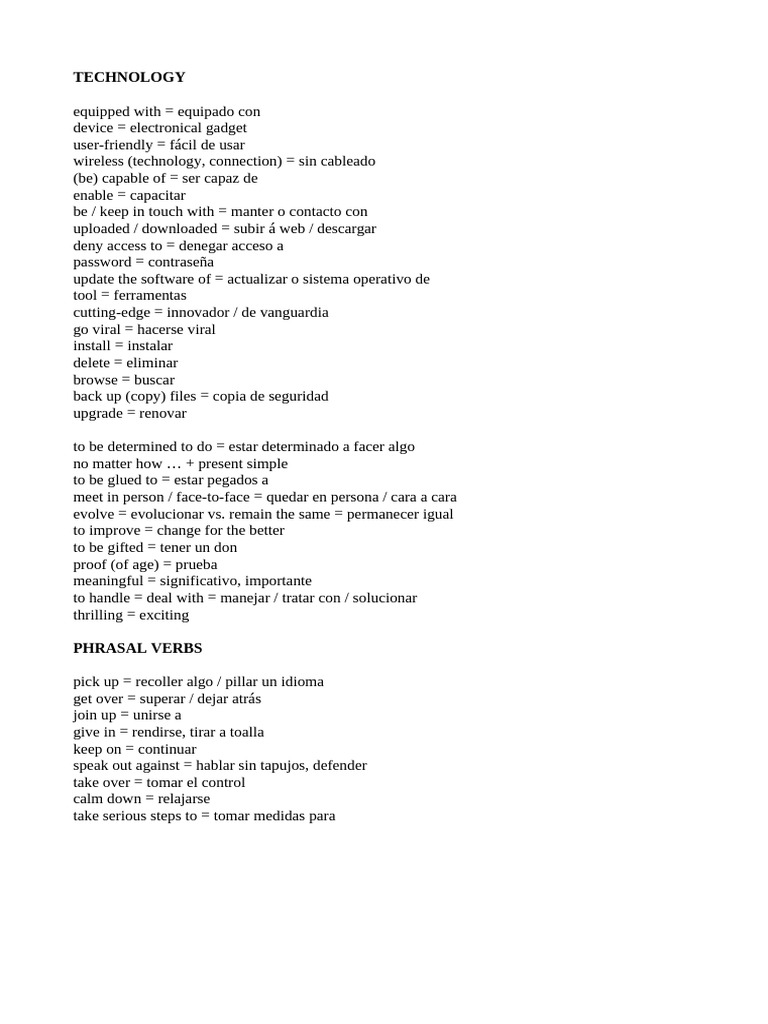 Essential Tech Vocabulary Guide | PDF