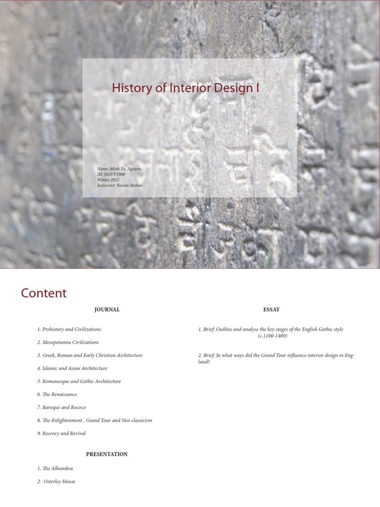 History of Interior Design I Overview | PDF | Gothic Architecture ...