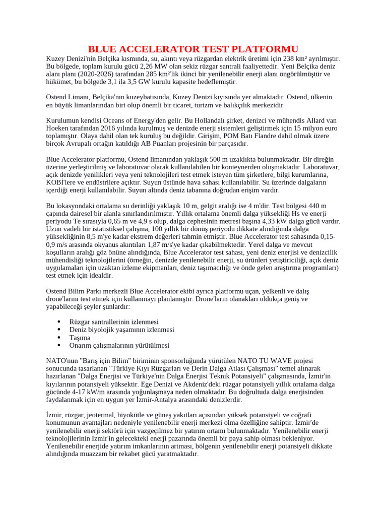 Blue Accelerator Test Platformu | PDF